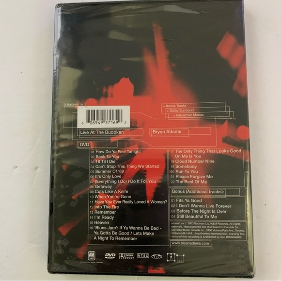Media | Bryan Adams Live At The Budokan Dvd New | Poshmark
